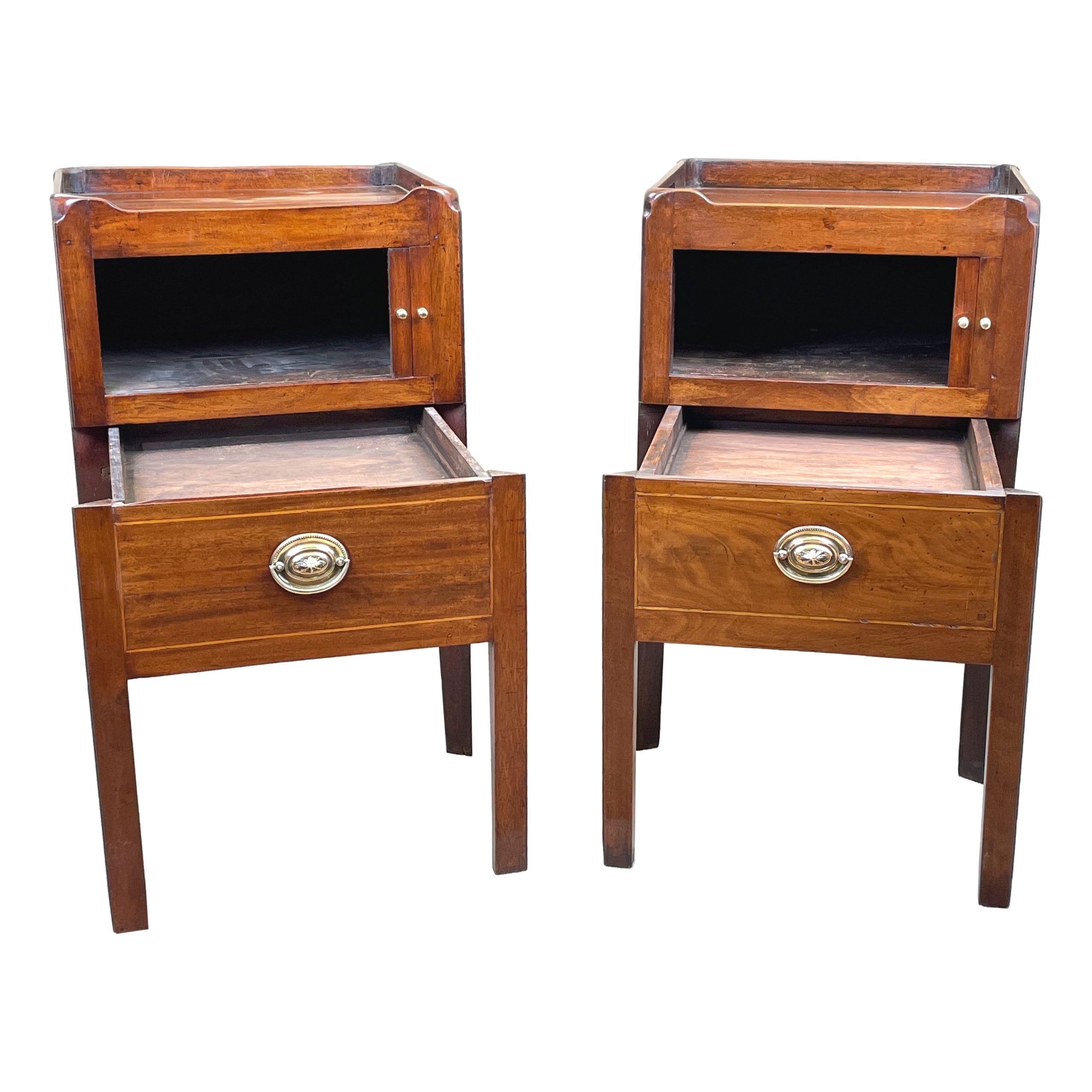 Matched Pair Of Georgian Mahogany Night Tables – S&S Timms Antiques