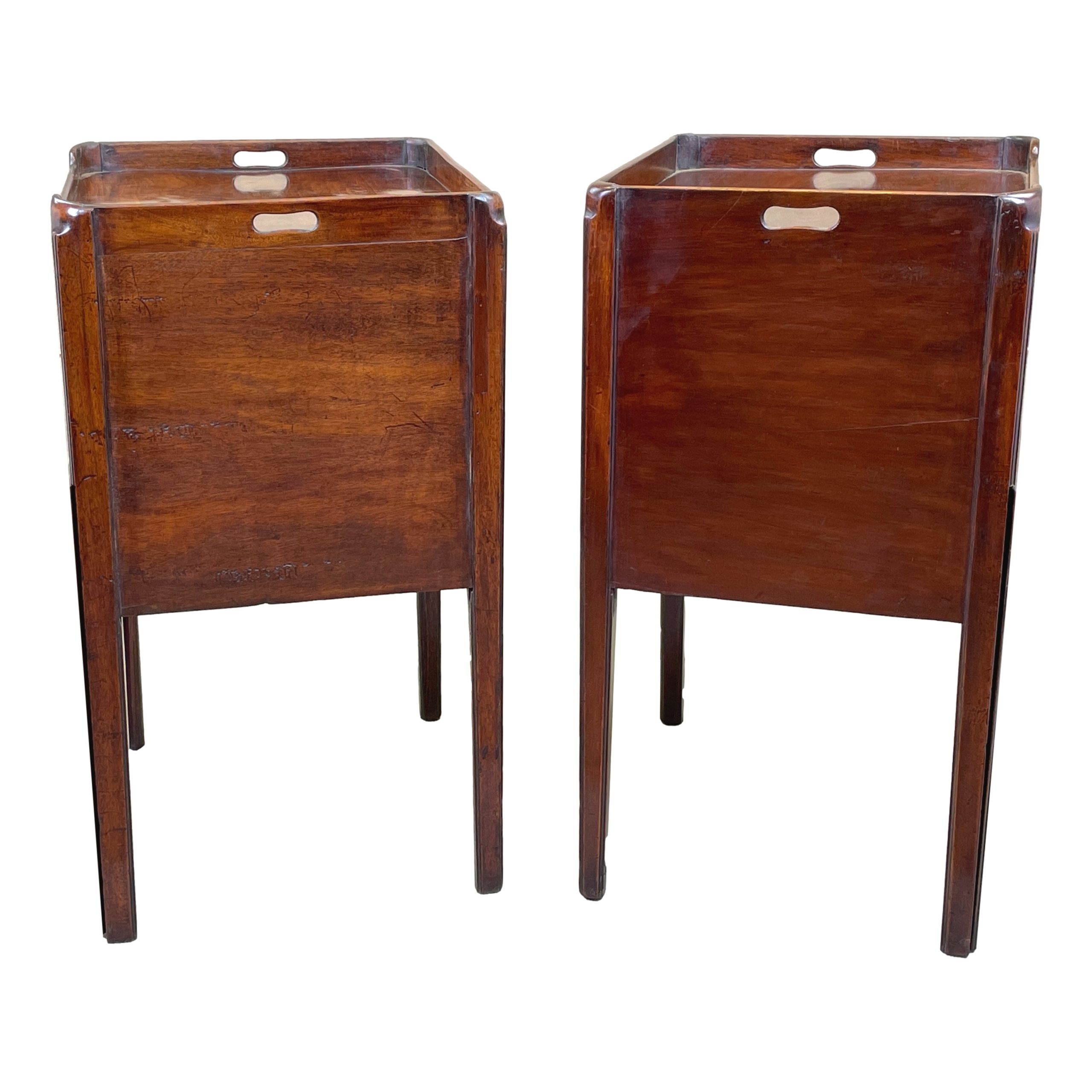 Matched Pair Of Georgian Mahogany Night Tables – S&S Timms Antiques